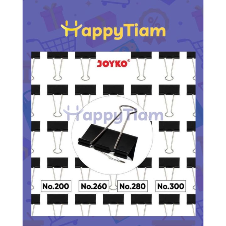 BINDER CLIP JOYKO 200 260 280 300 BLACK ~ PENJEPIT KERTAS CLIPS KLIP ...