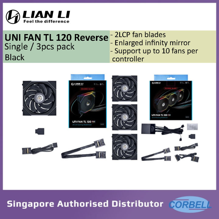LIAN LI UNI FAN TL 120 Reverse LED fan for desktop casing LCP blade ...