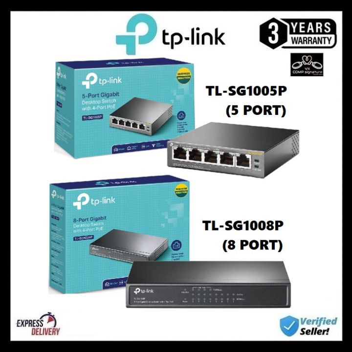 TP-LINK TL-SG1005P 5-PORT / TL-SG1008P 8-PORT GIGABIT DESKTOP POE SWITCH WITH 4-PORT, TRANSFER ...