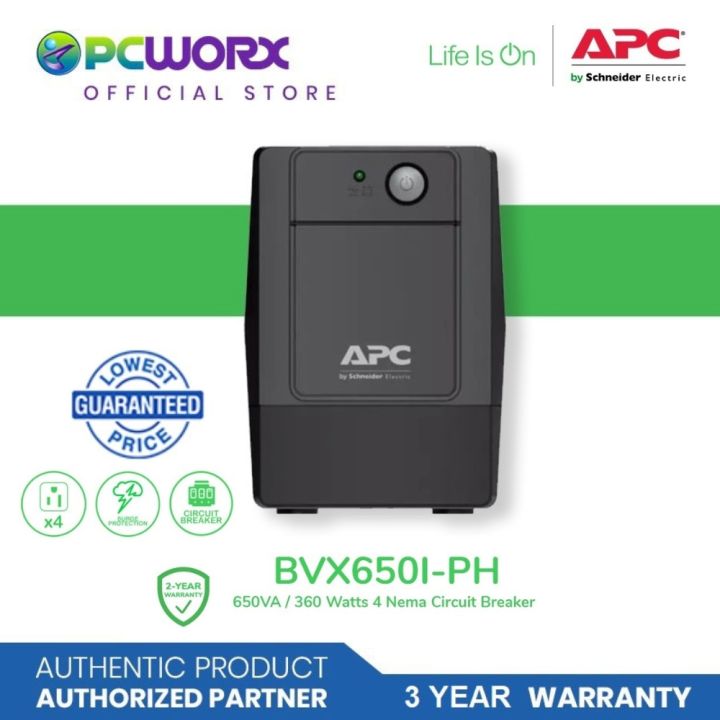 APC BVX650I-PH 650VA / 360 Watts 4 Nema Circuit Breaker | APC UPS | UPS ...