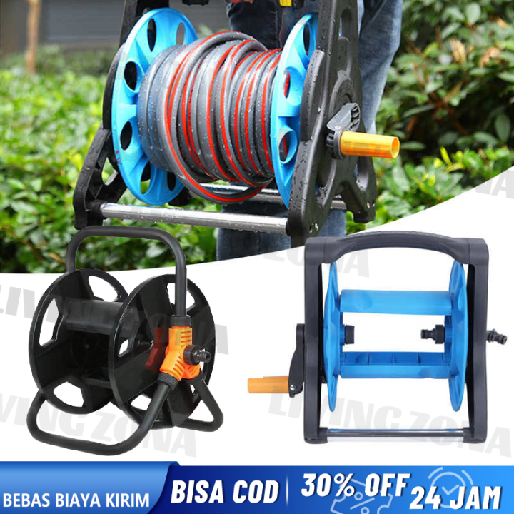 50m Gulungan Roll Selang air Portable Alat Penggulung Selang Air Taman ...