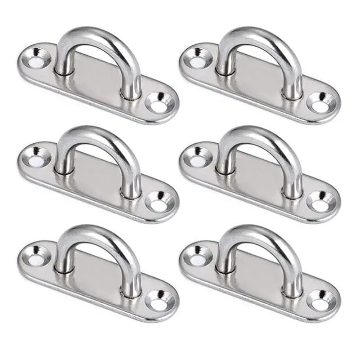 Che M5 6 8 Hook Hooks Eye Plate Heavy Oblong Duty Steel Stainless Pad ...