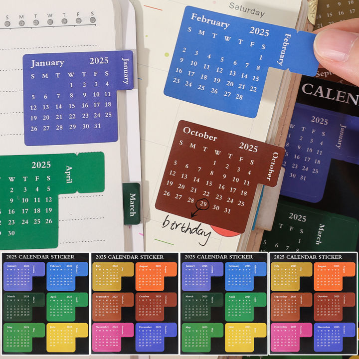2025 Calendar Sticker Notebook Journal Planner Index Label Sticker ...