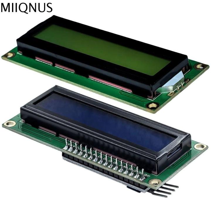 MIIQNUS Blue Screen LCD1602 Display Module PCF8574T Chip Yellow Green ...