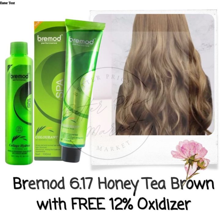 Honey Tea Brown 6.17 Bremod Hair Color Cream (Basic Colors) 100ml (WITH ...