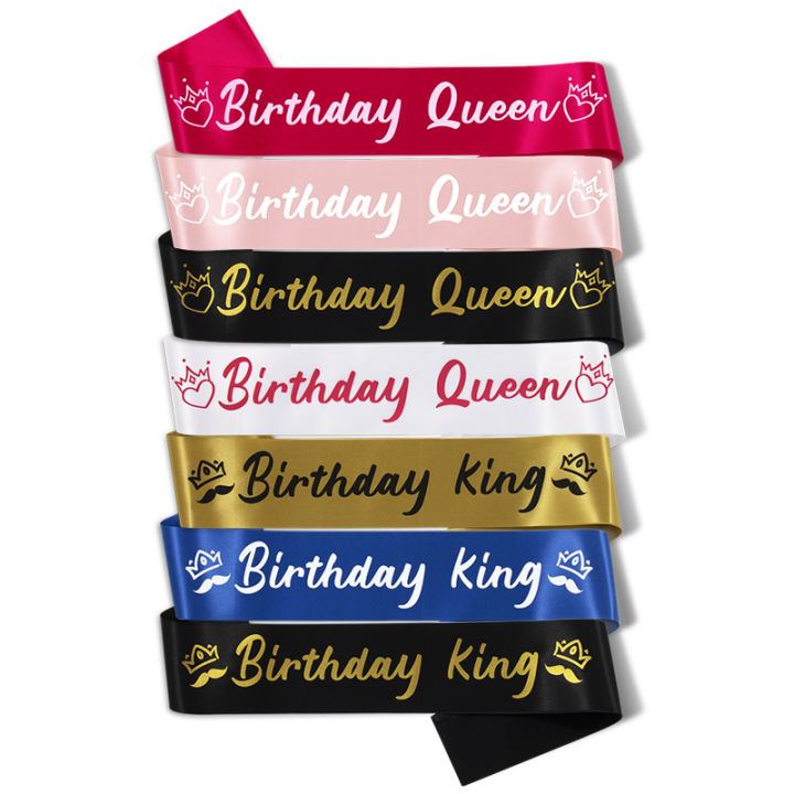 【New Design】Birthday King and Birthday Queen Sash Birthday Party ...