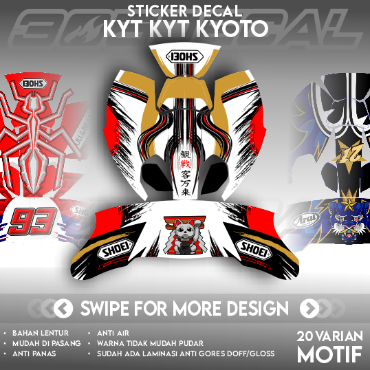 Sticker Decal Helm KYT KYOTO Part 1| Decal sticker | Decal helm KYOTO ...