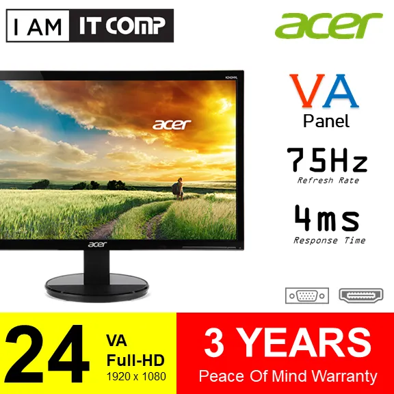 Acer K2 K242HQL / K242HYLH 24'' FHD 60hz / 75hz HDMI VA Panel Monitor ...