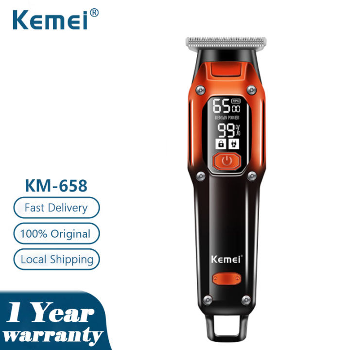 Kemei Razor Professional Hair Cut Cordless Rechargeable Clipper LCD ...