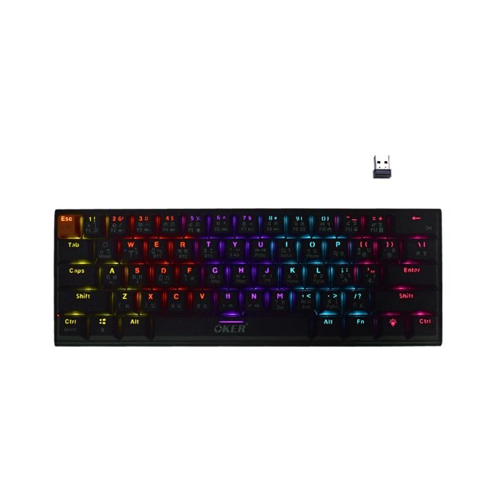 K69 OKER 3 MODES MECHANICAL KEYBOARD OKER K69(BT5.2+2.4G+TYPE-C)ไฟ LED ...