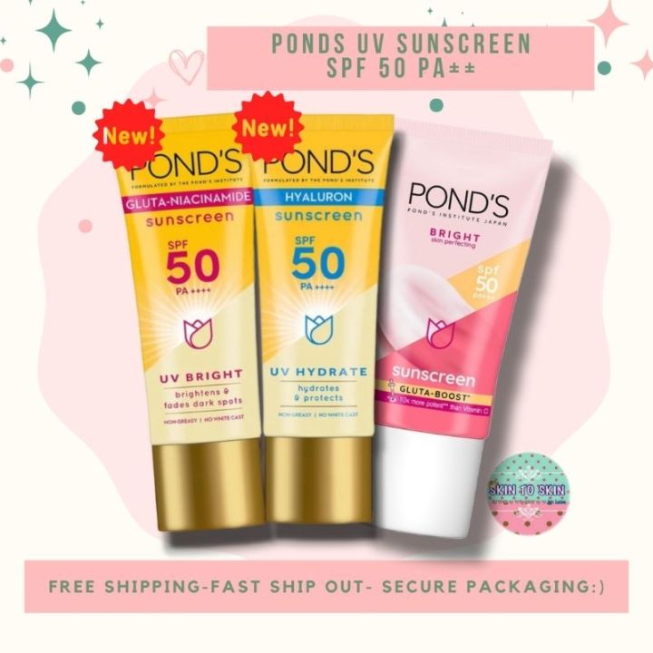 POND'S BRIGHT Sunscreen SPF 50+++ with Niacinamide for Brighter Protected Skin 30g | Lazada PH