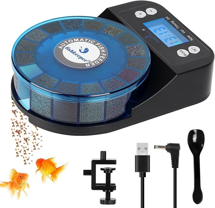 Automatic Fish Feeder for Aquarium - 2024 Upgraded Rechargeable and ...