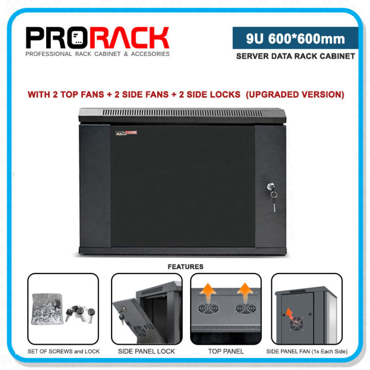 PRORACK 9U (600x600mm) Server Rack Cabinet (For Self-Assembly) Wall ...