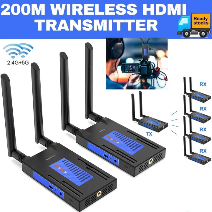 200m 250m Wireless Transmission HDMI Extender Video Transmitter ...