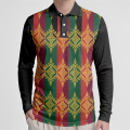 Men's Malong Design Fashion Long Sleeve Polo Shirts For Men Ethnic ...