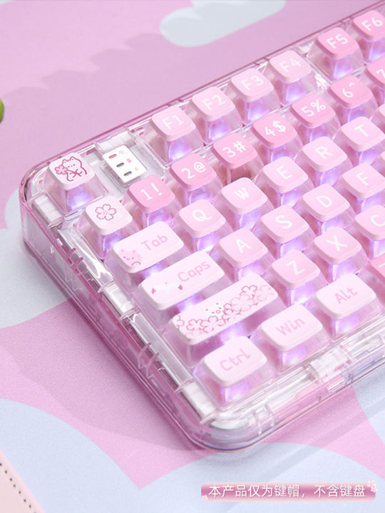 Key set universe cherry cat pink cute PBT transparent double skin milk ...