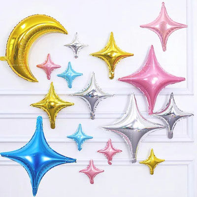 10 Inch Small Four-pointed Star-shaped Aluminum Foil Balloons Party ...