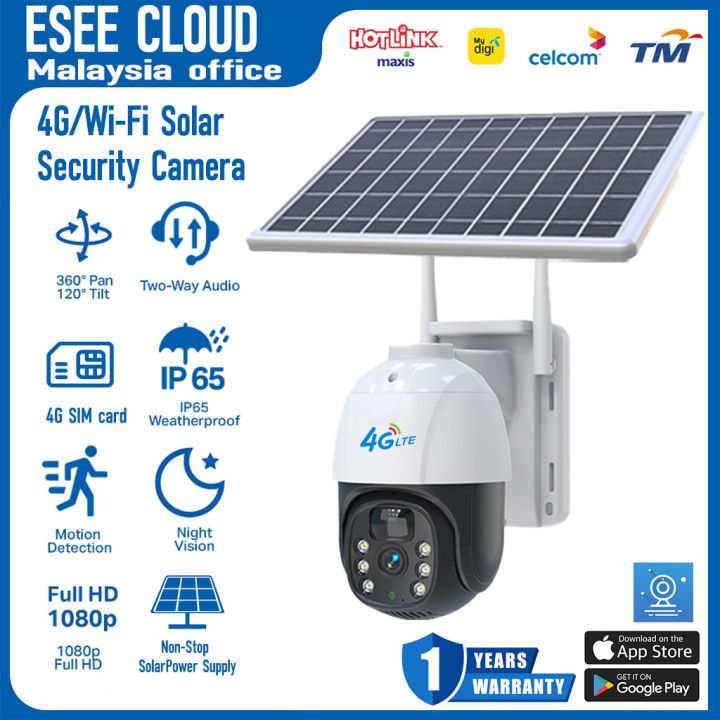 Esee cloud 4G Solar Power 8MP Wireless Outdoor Waterproof PTZ CCTV Camera solar CCTV | Lazada