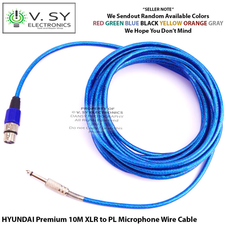 Premium 10M Microphone Wire XLR Female Plug to PL 6.35mm Mono Male Plug ...