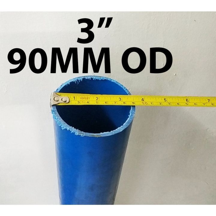 PIPE 3 X 1/2 METER LONG ( 90MM OUTSIDE DIAMETER ) BLUE FOR CLEAN WATER ...