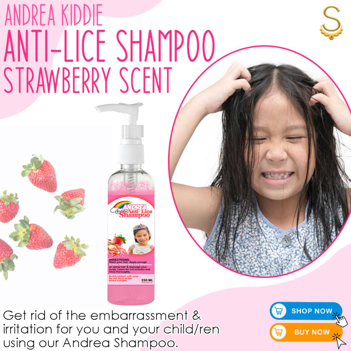 Andrea Anti-Lice Kiddie Shampoo 250ml Strawberry Scent ( PANGTANGGAL ...