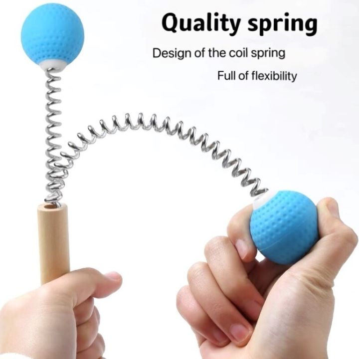 Handheld Wooden Body Massage Ball Spring Knock Hammer Shoulder Back Leg ...