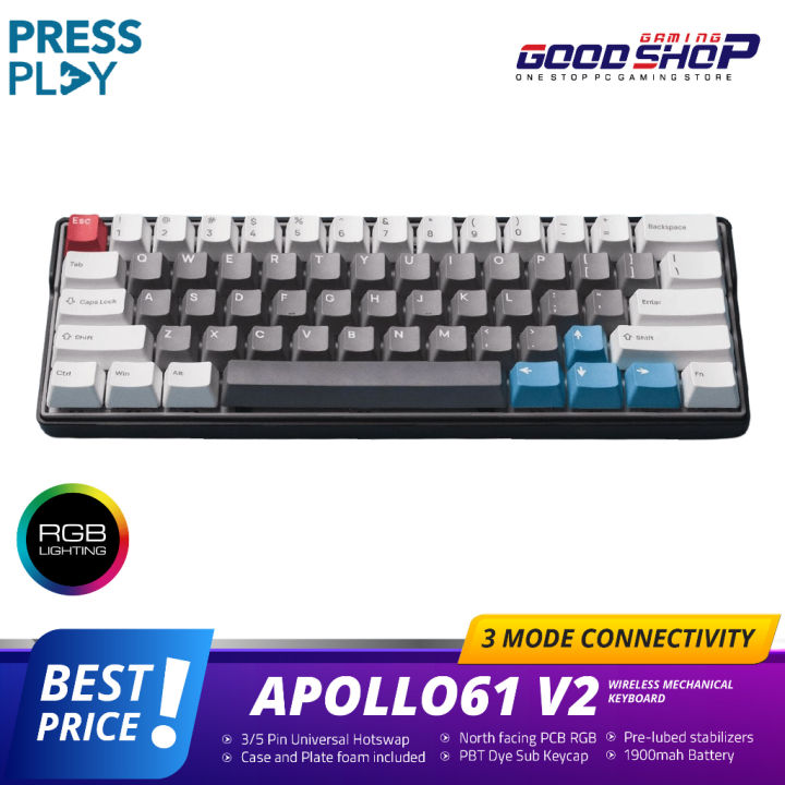 Press Play APOLLO61 V2 Wireless Mechanical Keyboard | Lazada Indonesia