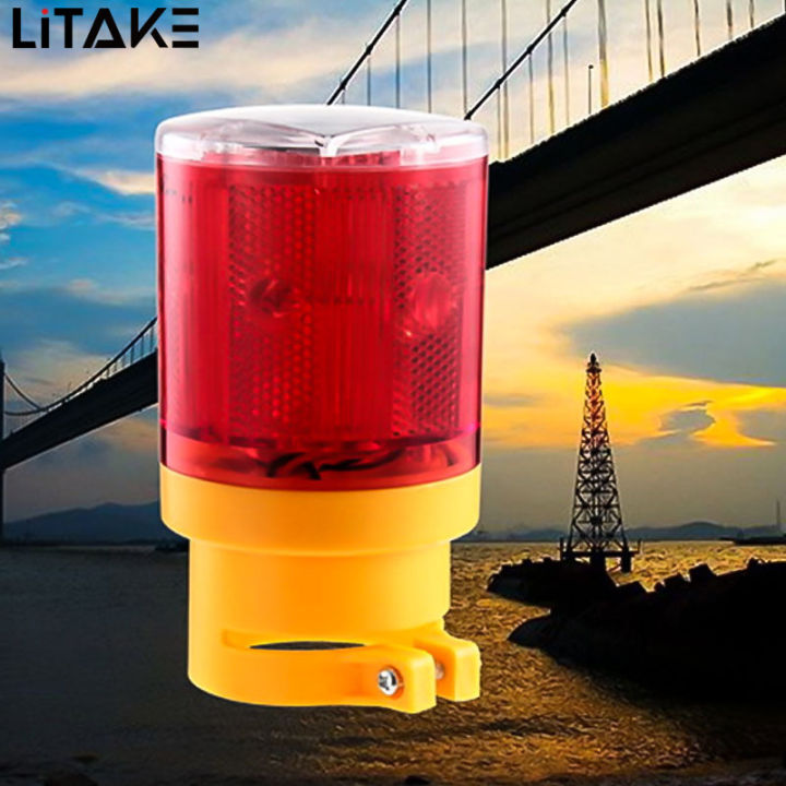 Litake Solar Powered Traffic Warning Light LED Bulb Lamp for ...