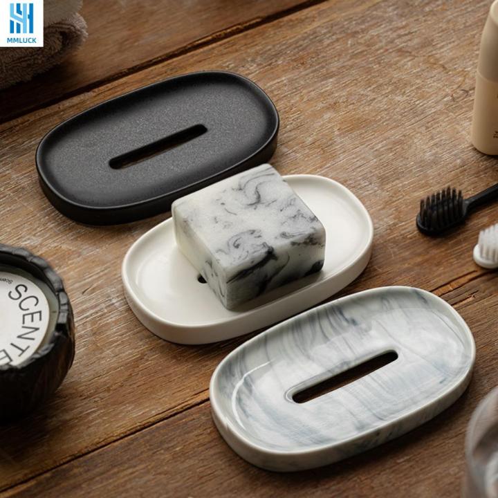 MMLUCK Light Luxury Oval Soap Box Elegant Nordic Soap Storage Tray ...