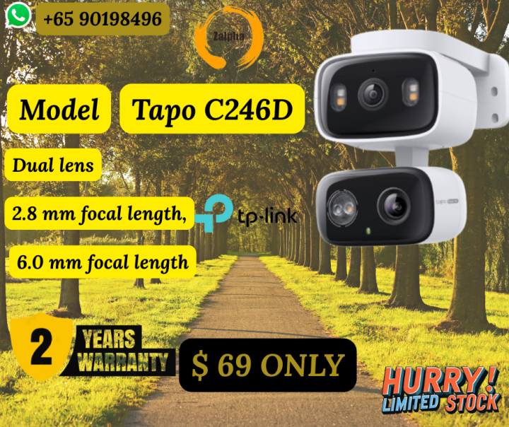 Tapo C246D Indoor/Outdoor Dual Lens Pan/Tilt Security Camera | Lazada ...