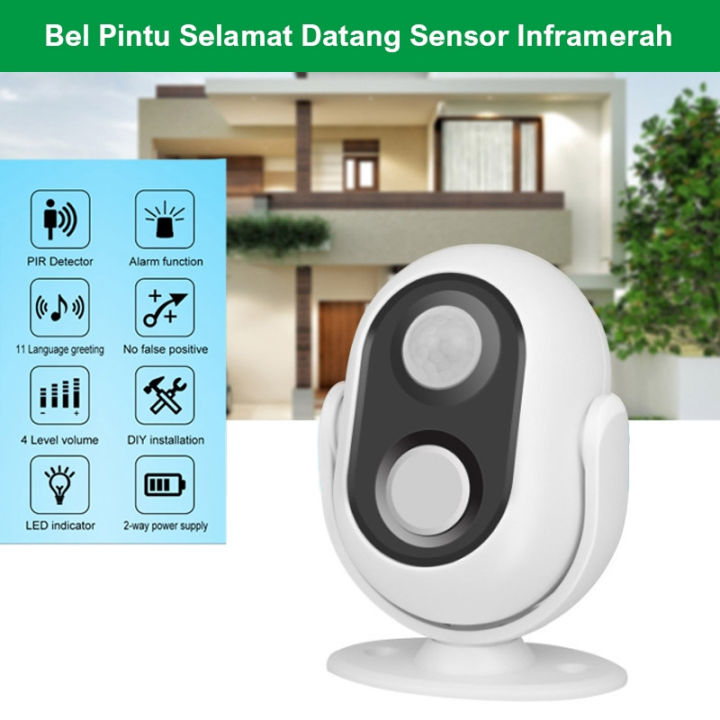 Selamat Datang Bel Pintu Otomatis Alarm Bell Rumah Sensor Gerak ...