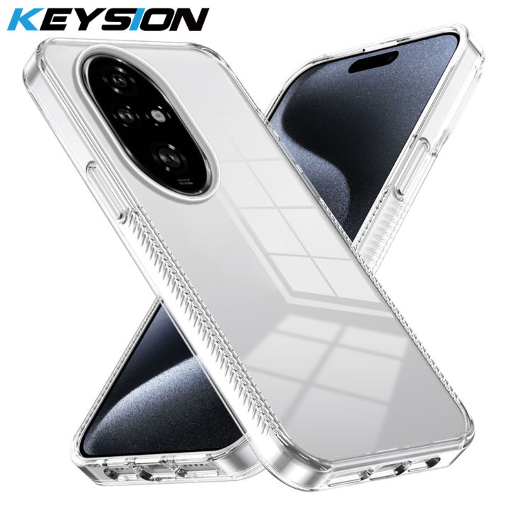 KEYSION Transparent Case for HONOR 200 Pro 5G Soft TPU+PC Anti-slip HD ...
