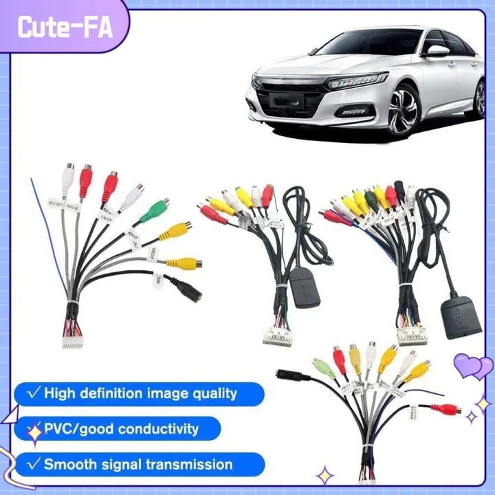 CUTE-FA Audio Input/Output Car Radio RCA Output Universal 20 Pin Plug ...
