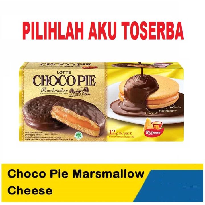 Lotte CHOCO PIE KEJU Marshmallow 28 gram - (HARGA 1 BOX isi 12 pcs ...