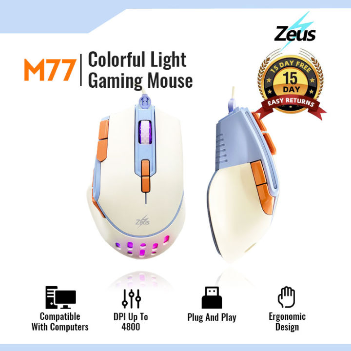 Zeus M-77 eSports Wired RGB Gaming Mouse 2 Colors RGB Mouse Basic Mouse ...