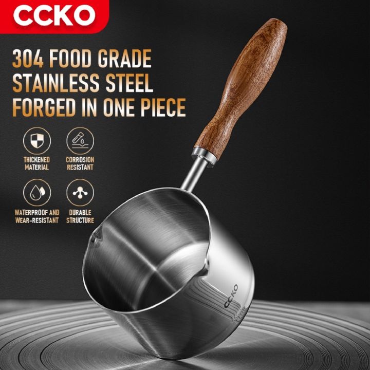 CCKO Mini Saucepan Small sized mini Pot with Rosewood Handle 304 Food ...