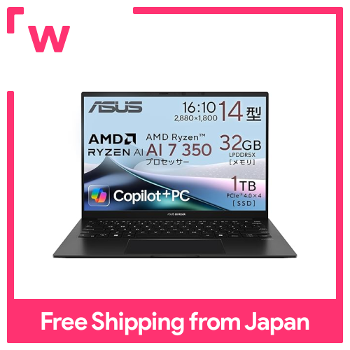 ASUS Laptop Zenbook 14 OLED UM3406KA 14 AMD Ryzen AI 7 350 with 32GB memory SSD 1TB Windows 11 ...