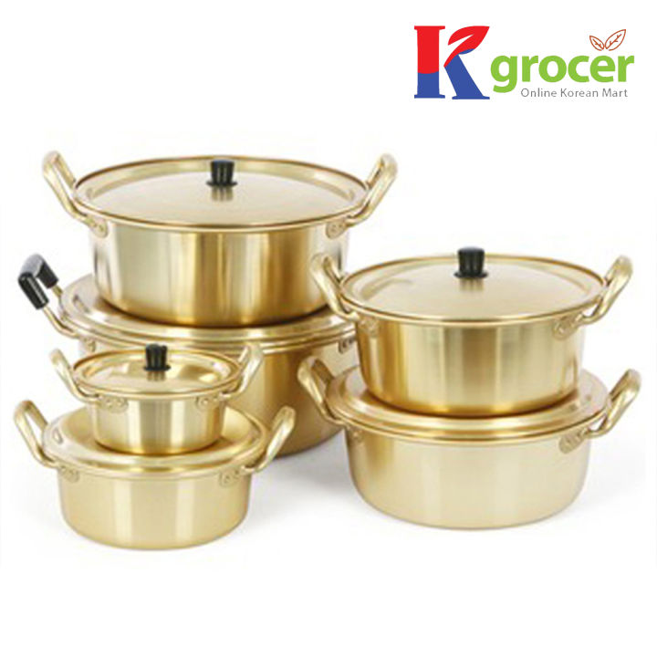 【Ready Stock】Kgrocer Korean Gold Ramen Noodle Pot (14cm/ 16cm/ 18cm ...