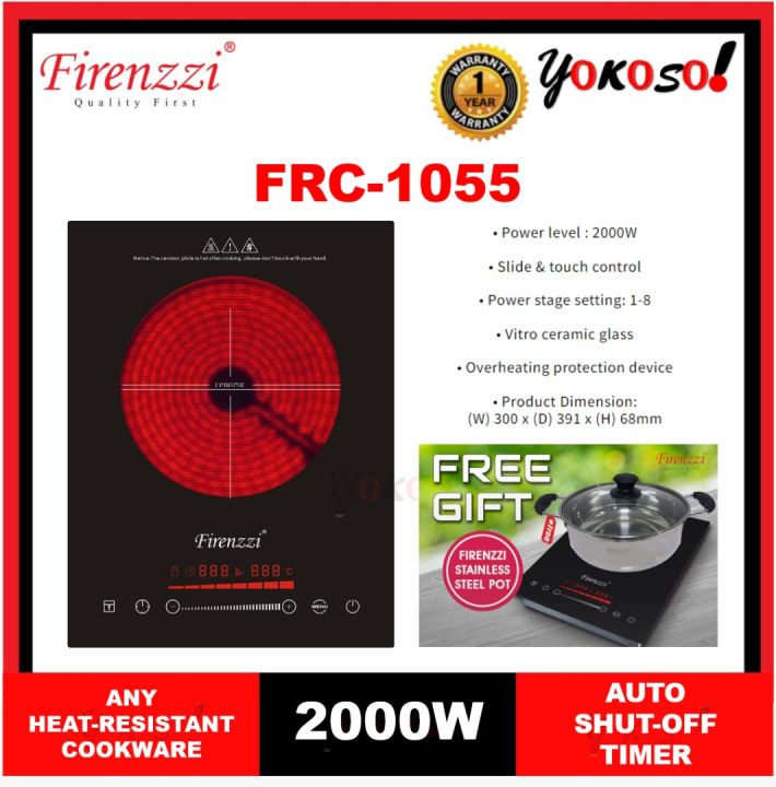 Firenzzi FRC1055XP Induction Hob / Ceramic Cooker Hob Black 2000W ...