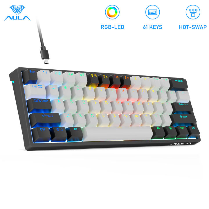 AULA F3261 Mechanical Gamer ro Hotswap Gaming Keyboard for Tablet 60 ...