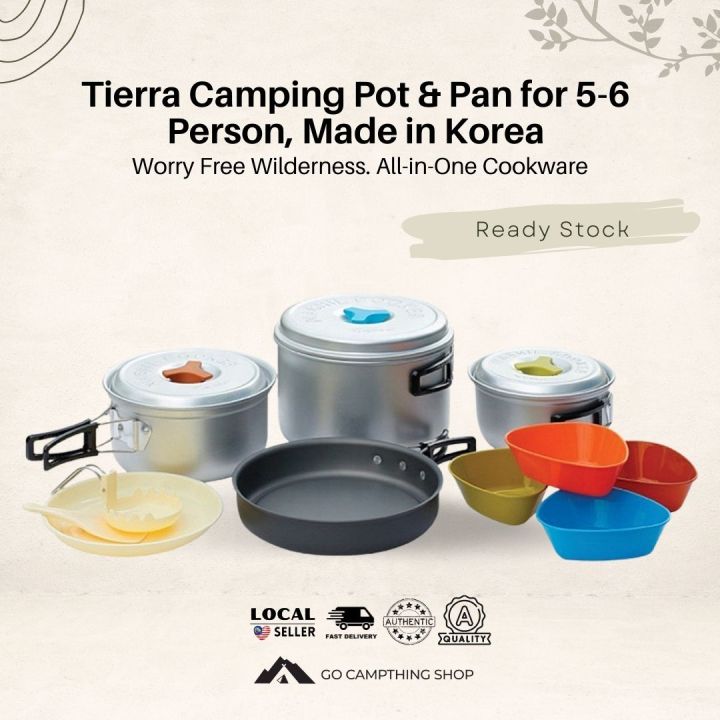 Tierra Camping Cooking Pot Pan for 5-6 Persons Cookware Korea Imported | Lazada