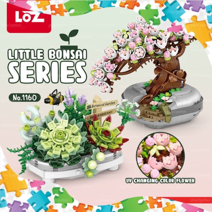 LOZ IDEAS 1660 1661 Mini Block Little Bonsai Series Flower Succulent ...