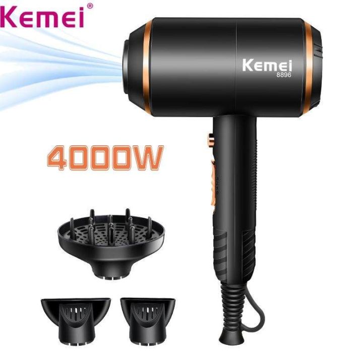 Kemei 4000w Super Professional Hair Blower Dryer (Black) | Lazada