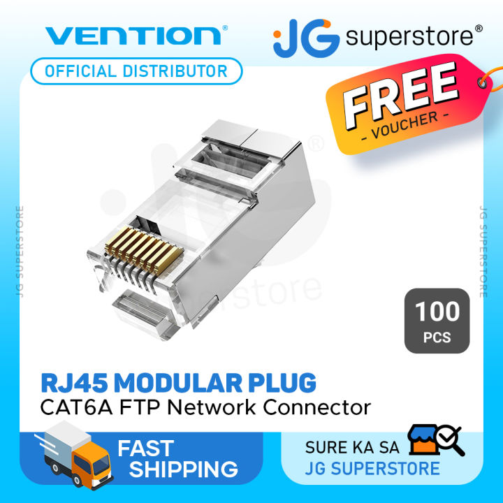 Vention CAT6A FTP/UTP RJ45 Transparent Modular Wire Plug Connector with ...