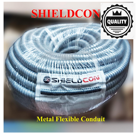 Shieldcon Metal Flexible Conduit Hose 1/2, 3/4 Electrical Galvanized ...