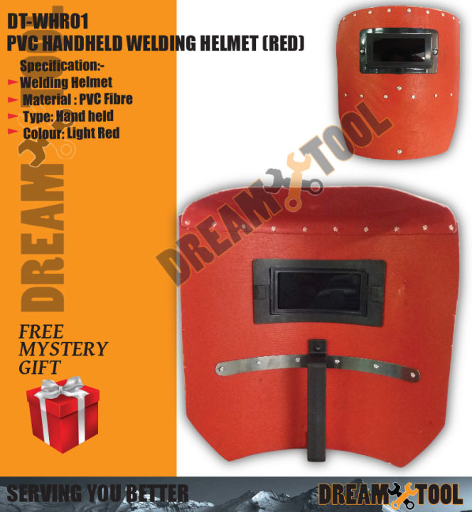 *WELDING HELMET/ WELDING TOOLS* Fibre Hand Held Welding Helmet (Red) DT ...