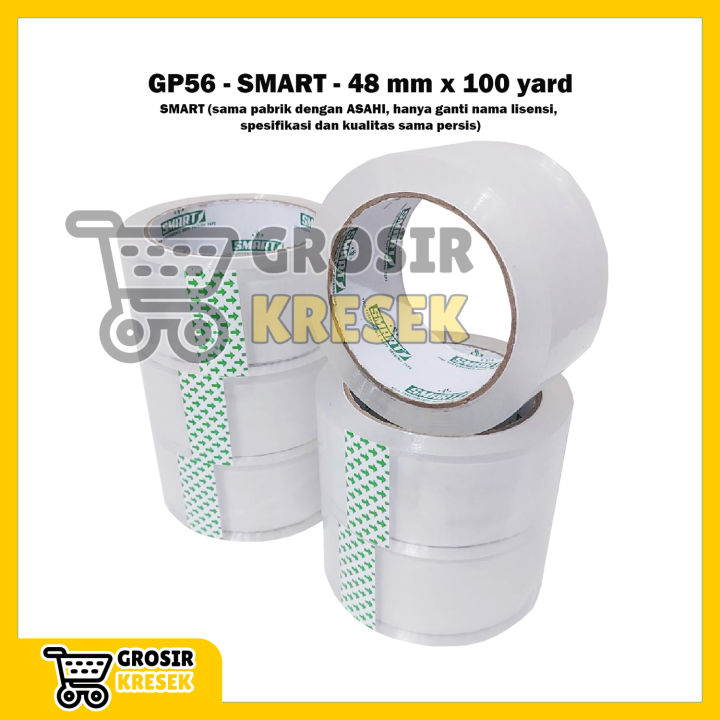 GP56 Lakban Bening Natural 48mm 100 yard Isolasi Plester Selotip Smart ...