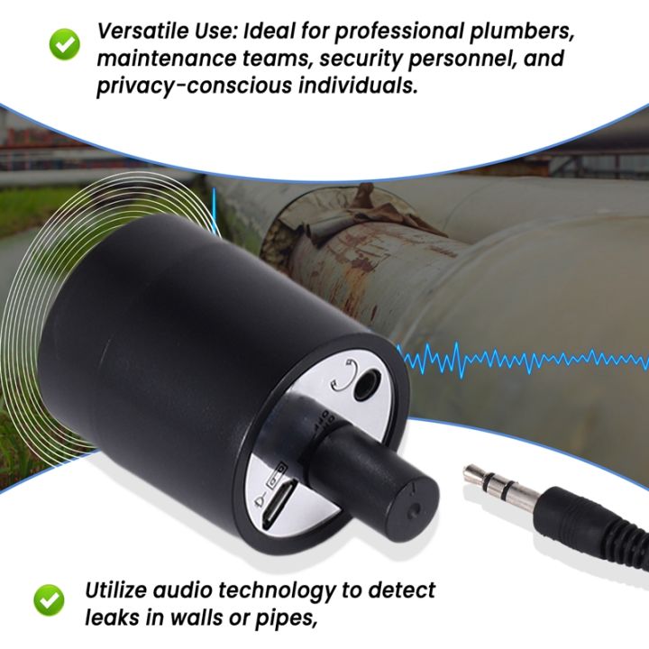 Water Pipe Leak Detector Sound Amplifier, Wall Listening Device with ...