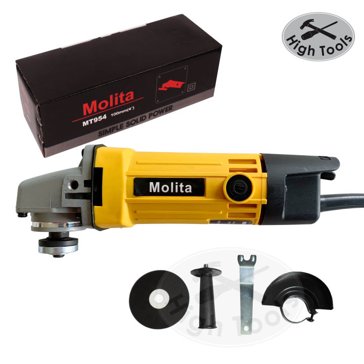 MOLITA เครื่องเจียร์ เครื่องเจียร์ไฟฟ้า ลูกหมู 4 นิ้ว 1100W รุ่น MT954 สีเหลือง ฟรี! ใบตัด 1 ...