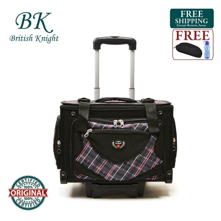 British Knight BBT18102 SBT Black/Pink Small 2 Wheels School Trolley ...